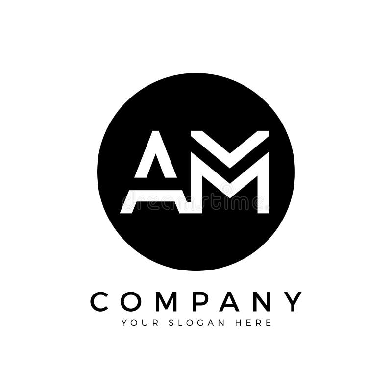 Am Logo Design Business Typography Vector Template. Creative Linked ...