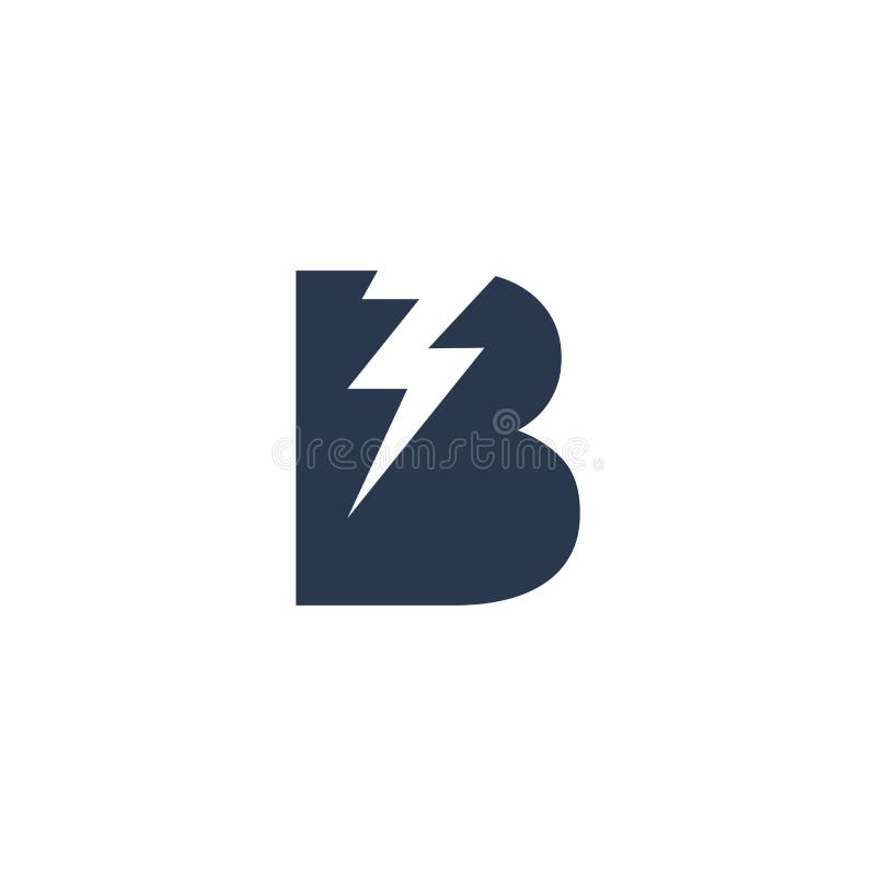 Logo Design Concept with Initial Letter and Thunder Flash Light Icon ...