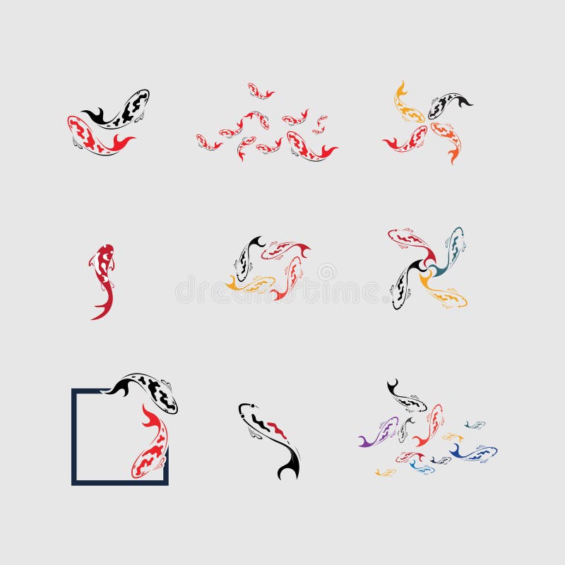 Logo Design Concept of Koi Fish Stock Vector - Illustration of culture ...