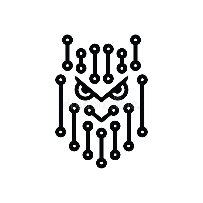 Owl with Digital Network Technology Concept Logo Design Stock ...