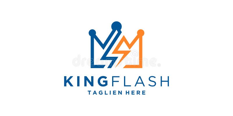 Logo Design Crown and Lightning, King, Flash, Voltage, Logo Design ...