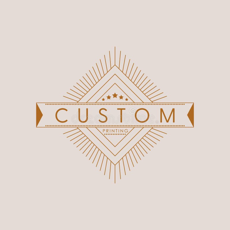 Logo Design Custom Printing. Abstract Emblem Logo Template Stock Vector ...