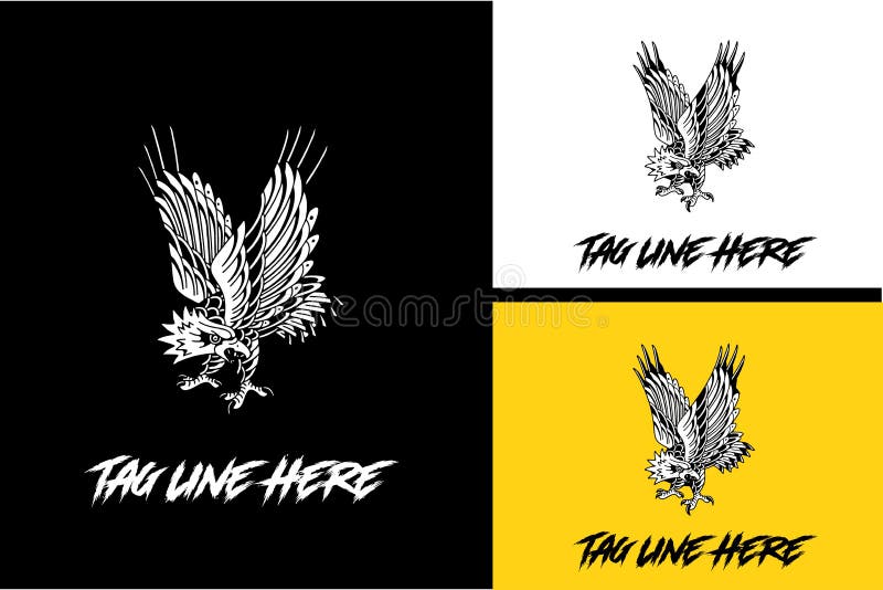 Logo Design of Eagle and Anchor Vector Black and White Stock Vector ...