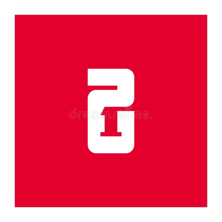 21 - Logo, Design Element or Icon. Number 1 Inside Number 2 Stock ...