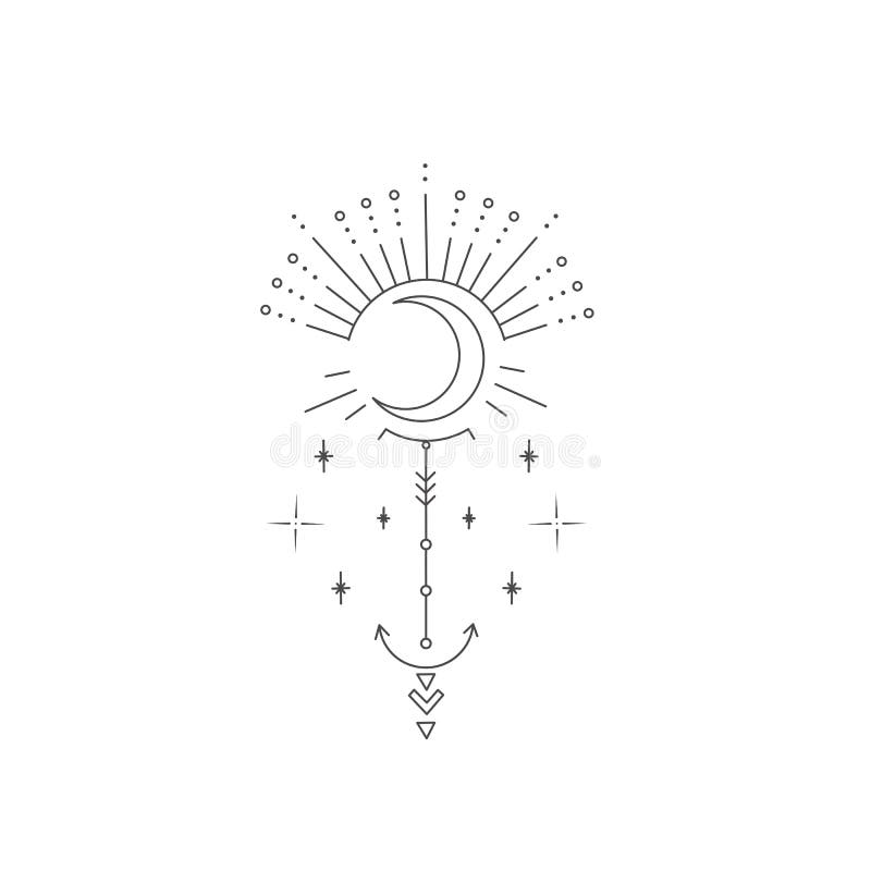 Logo Design Element with Moon. Stock Vector - Illustration of deco ...