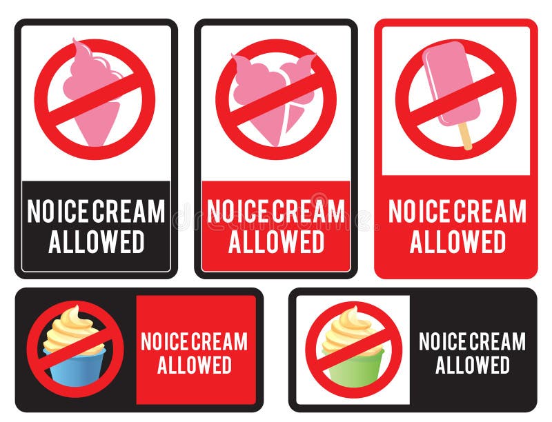 Logo Design Element. No Ice Cream Allowed Sign. Stock Illustration ...