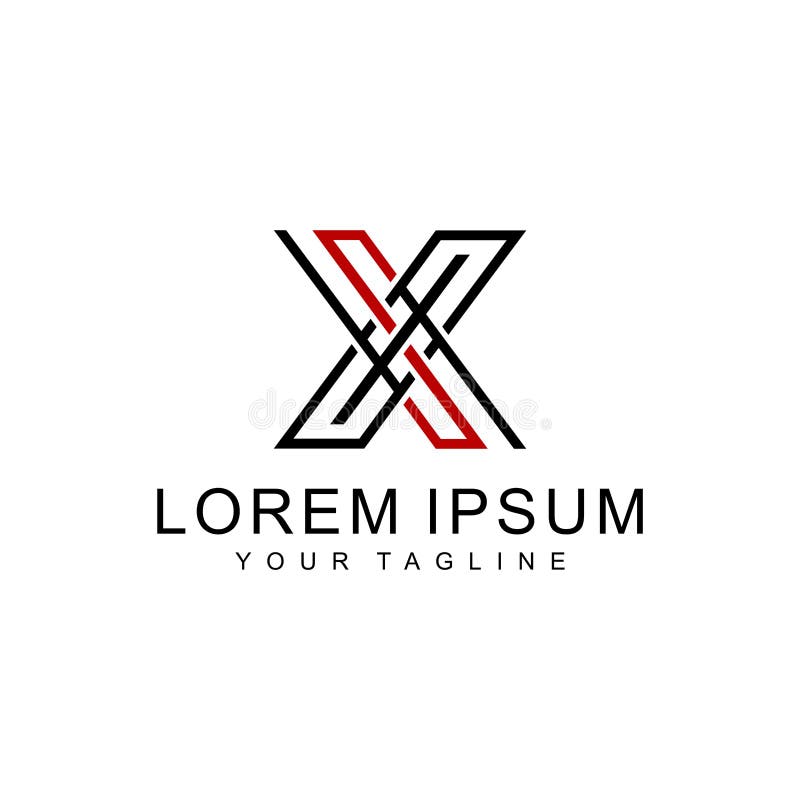 The Logo Design Elements of the Letter X Line Icon Stock Vector ...