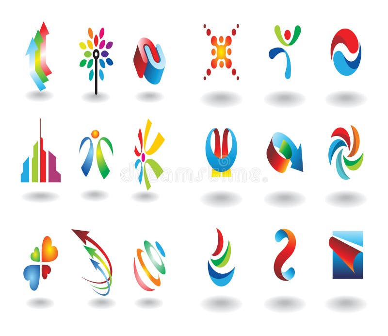 Logo design elements set stock illustration. Illustration of logotype ...