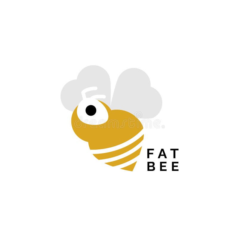 Logo Design with Fat Bee Concept Stock Vector - Illustration of ...