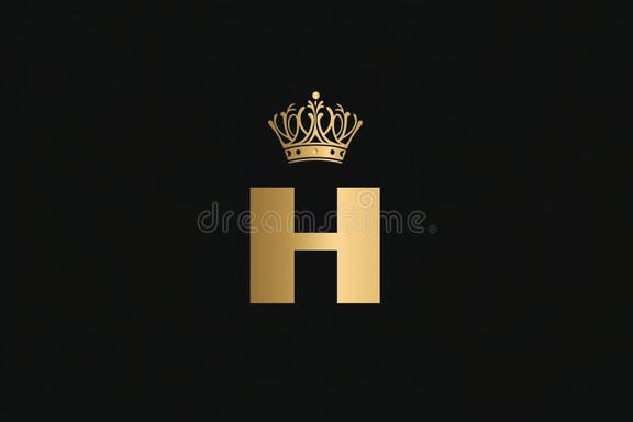 A Logo Design Featuring the Letter H and a Crown, with Simple Lines ...