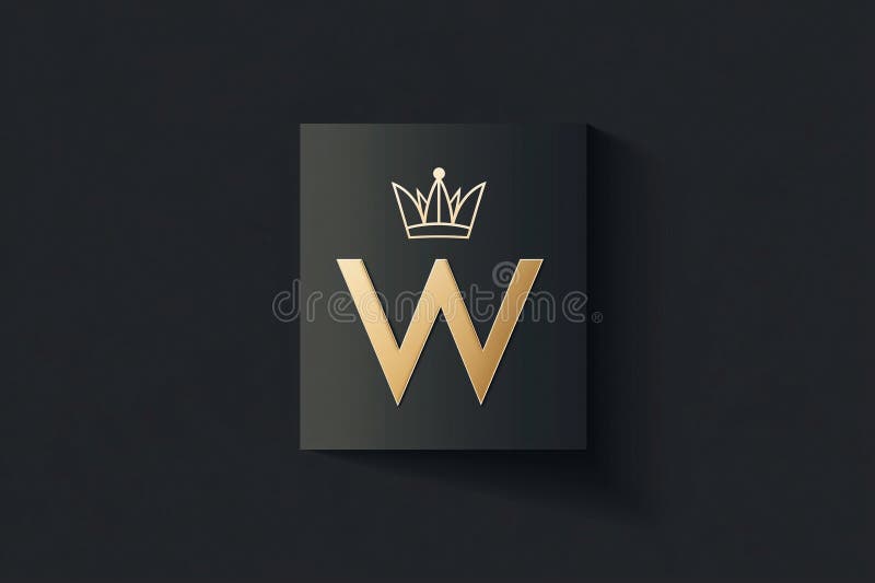 A Logo Design Featuring the Letter W and a Crown, with Simple Lines ...