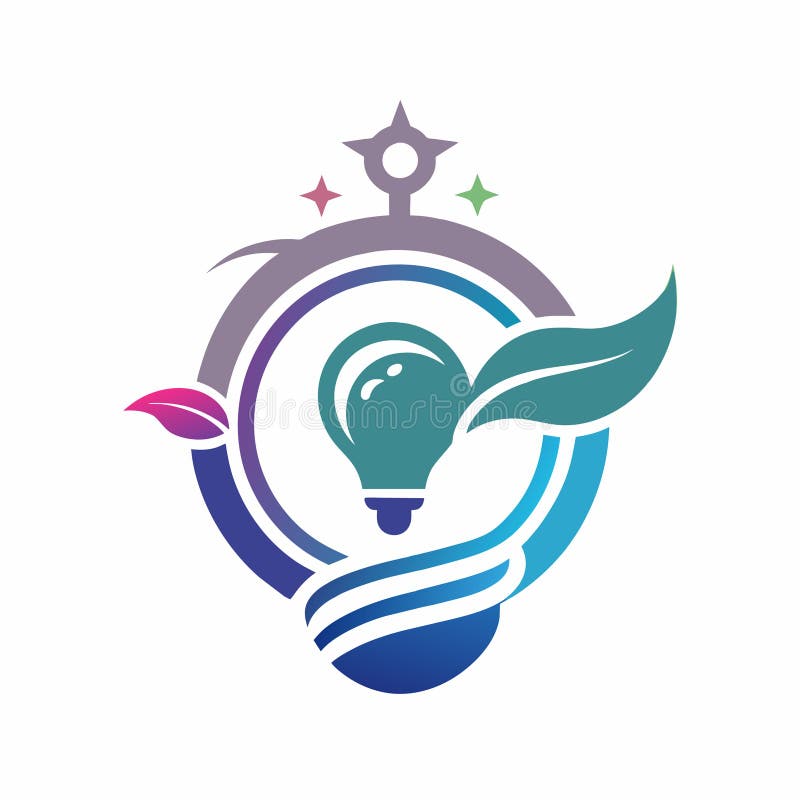 Logo Design Featuring a Light Bulb Encapsulated within Its Sleek and ...