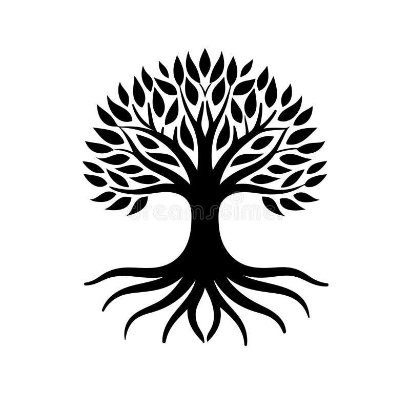 A Logo Design Featuring a Rooted Tree Illustration. Stock Vector ...