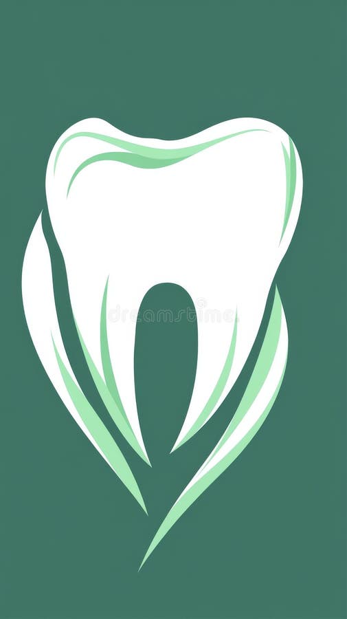 Logo Design Featuring a Stylized Tooth with a Green Backdrop and Space ...