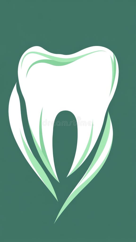 Logo Design Featuring a Stylized Tooth with a Green Backdrop and Space ...