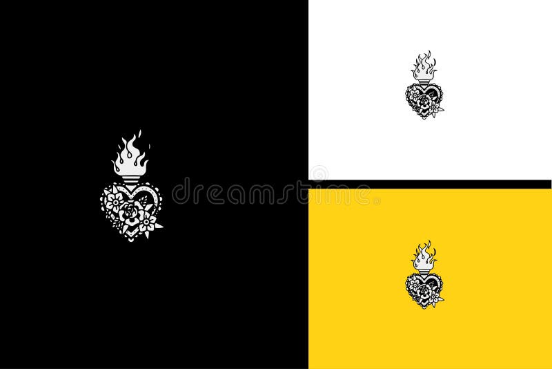 Logo Design of Flower and Flame Vector Line Art Stock Vector ...