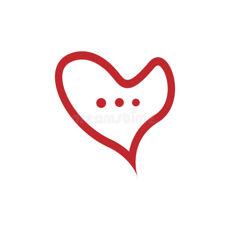 Heart Chat Red Modern Logo Design Stock Vector - Illustration of gold ...