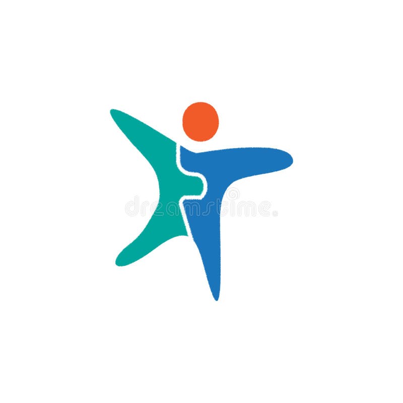 Human Blue and Red Logo Design Stock Illustration - Illustration of ...