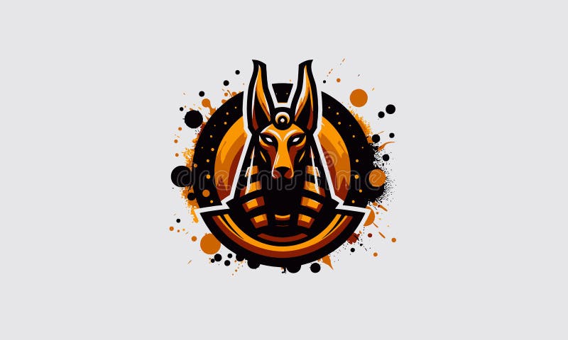 Logo Design of Head Anubis Vector Illustration Flat Design Stock Vector ...
