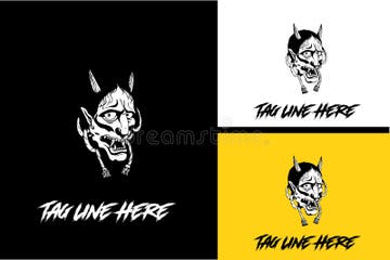 Logo Design of Head Devil Vector Black and White Stock Vector ...