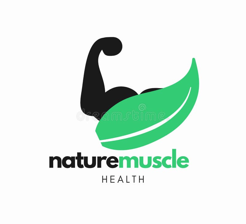 Logo design with muscle stock illustration. Illustration of leaf ...
