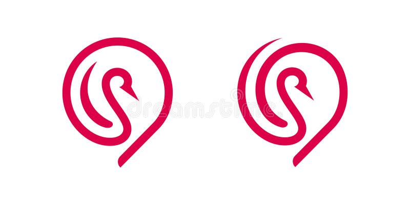 Logo Design Pin and Swan, Location, Local, Map. Logo Design Icon ...
