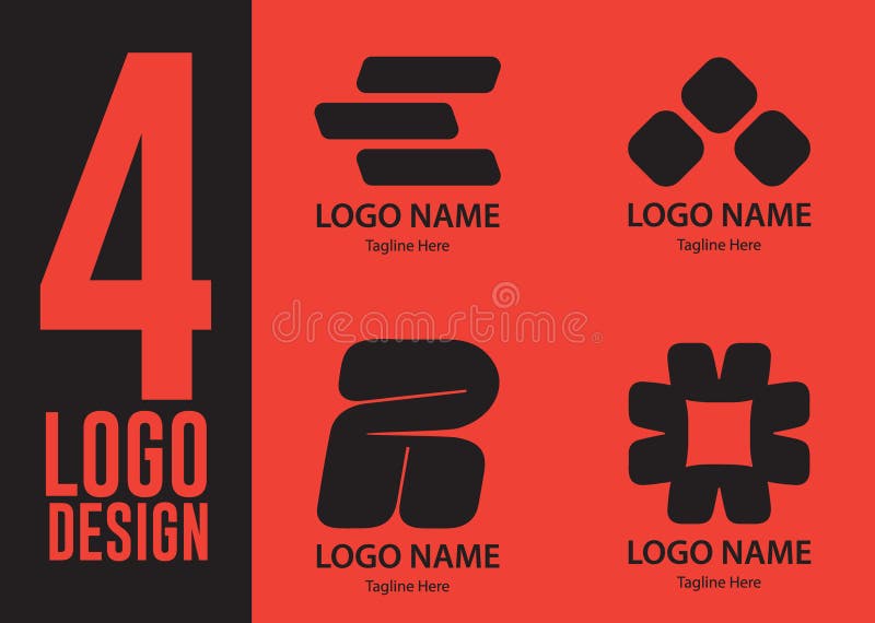 Logo Design Set, 4 Logo Designs Collection, Logo Template Vector, Logo ...