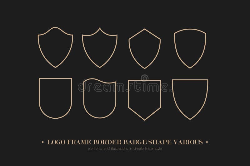 Logo Design, Shield Shape Frame Border Badge Stock Vector ...