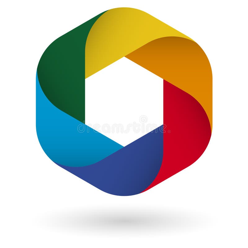 Logo design in six colors stock vector. Illustration of graphic - 49225605