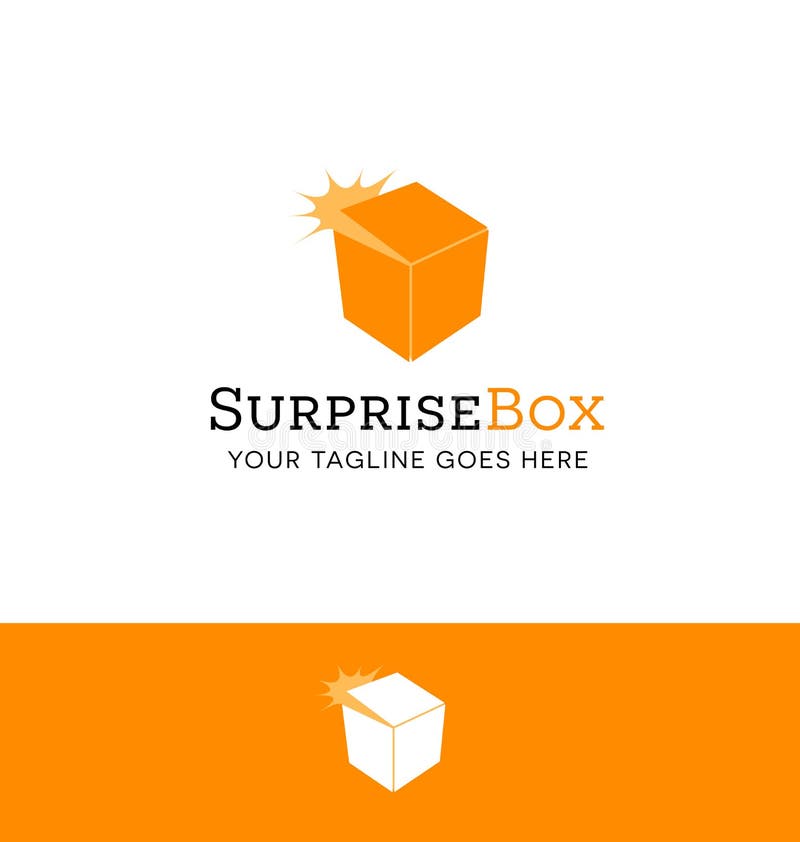 Logo Design of a Surprise Box Opening Stock Vector - Illustration of ...