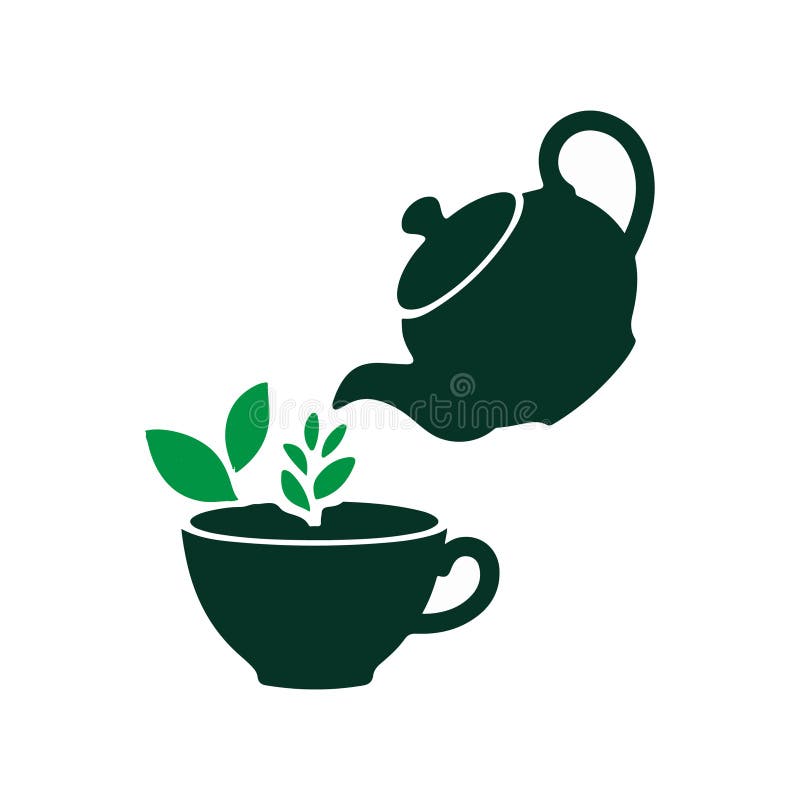 A Logo Design of Teapot Pouring Tea into a Cup Stock Vector ...