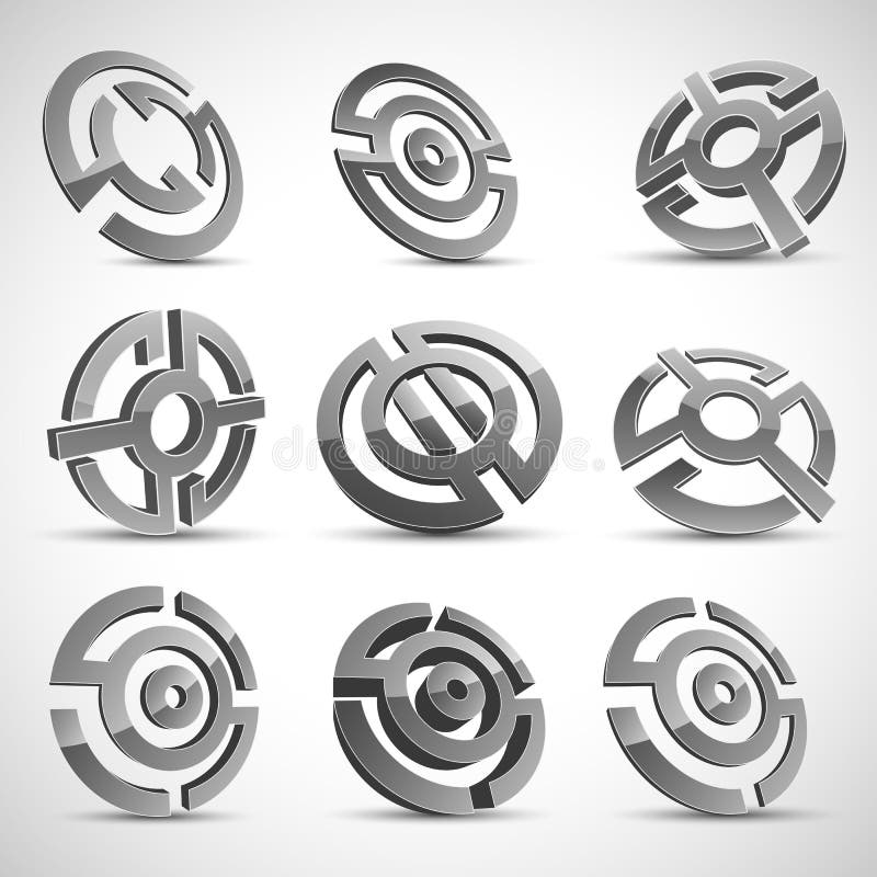 Logo design template 3D. stock vector. Illustration of perspective ...