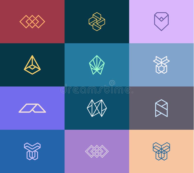 Logo Design Template | Geometric Line Logo Set Stock Vector ...