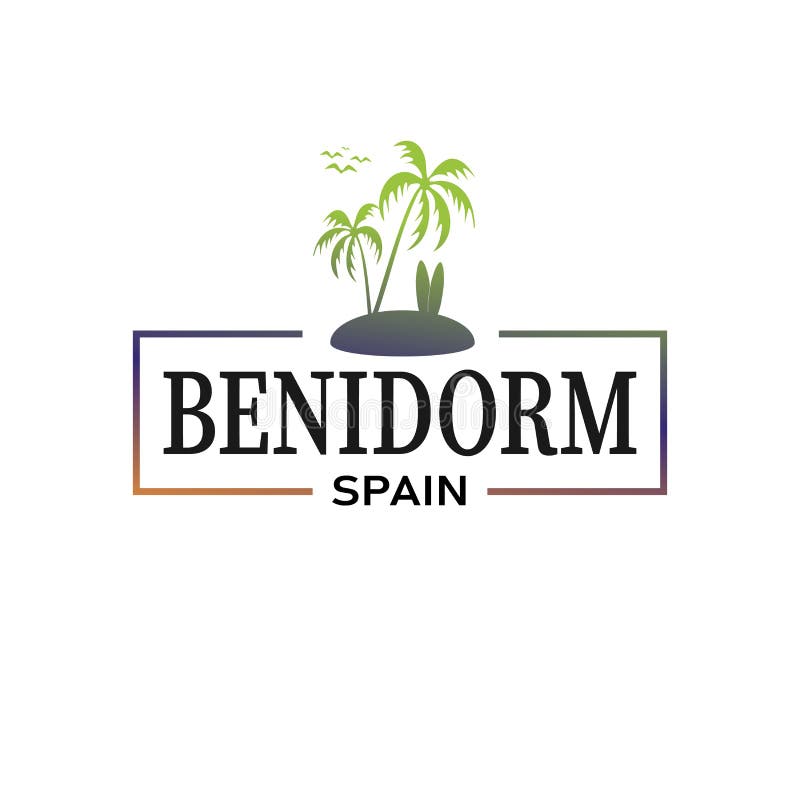 Logo Design with Text Benidorm, Vector Illustration Stock Vector ...