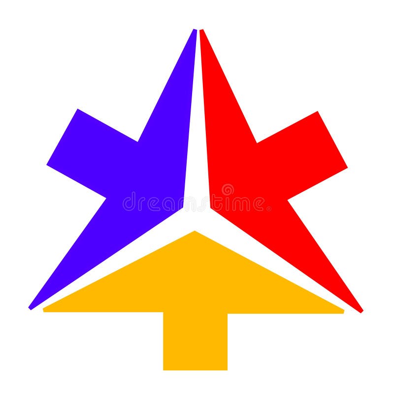 Logo Design Three Arrows with Three Colors Stock Illustration ...