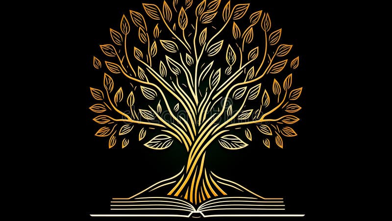 Logo Design with Tree and Book, Generative AI. Stock Illustration - Illustration of butterfly ...