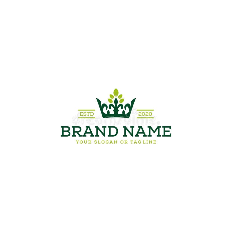 Logo Design Tree and Crown Vector Stock Vector - Illustration of label ...