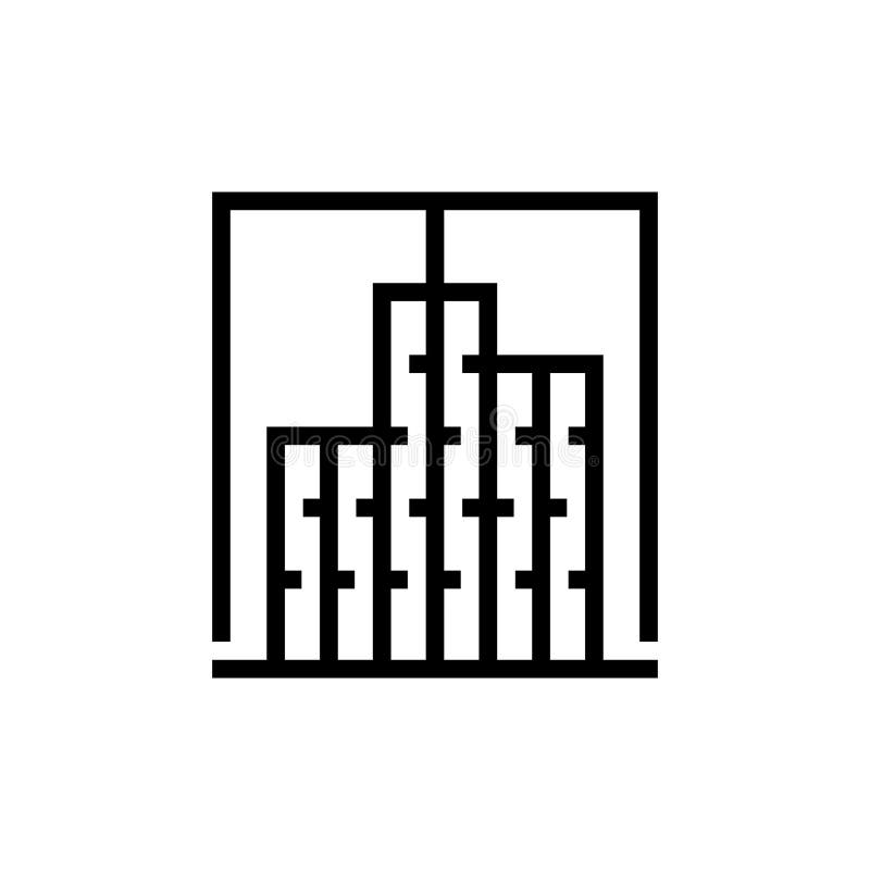 Logo Design Vector Outline Building Square Shape Stock Illustration ...
