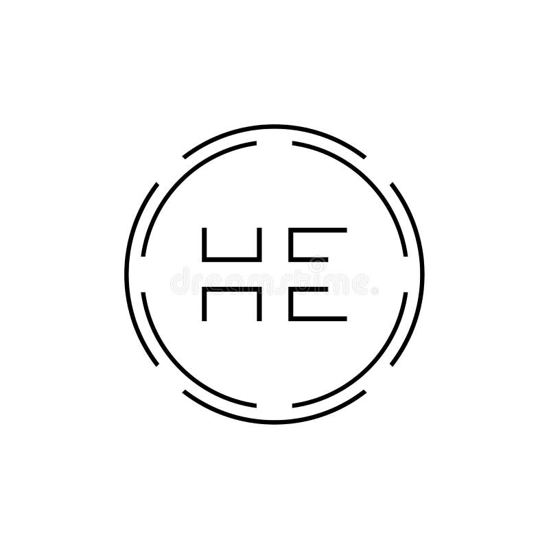 He Logo Design Vector Template. Initial Circle Letter he Vector ...