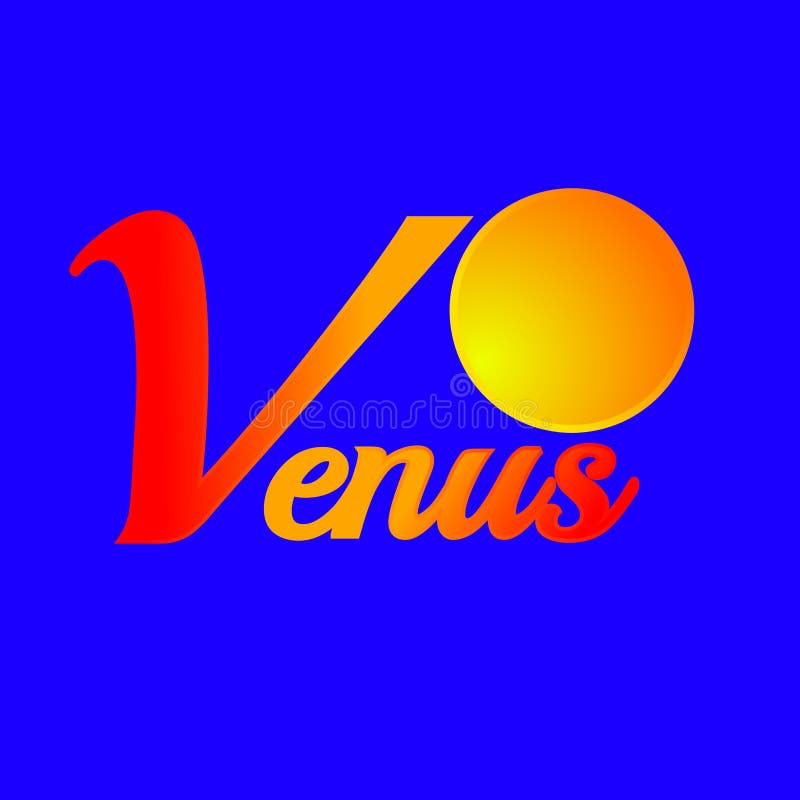Logo Design with Venus Text Stock Illustration - Illustration of planet ...
