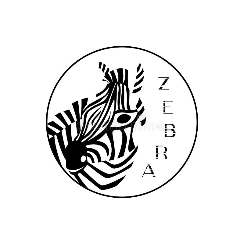 Logo Design Zebra in Circle for Clothes Store, Shop. Black and Withe ...