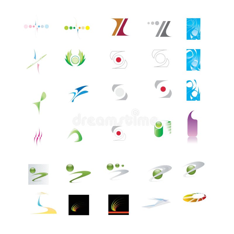 30 Logo Designer Elements for Your Design Stock Photo - Illustration of ...
