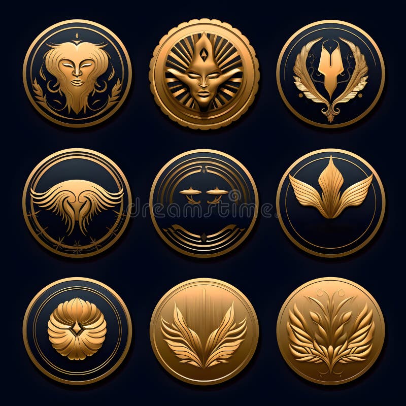 3d Logo , 3d Gold Logo Circle Design on Black Background. AI Generated ...