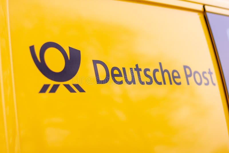 Logo from Deutsche Post and DHL on Yellow Postcar Editorial Image ...
