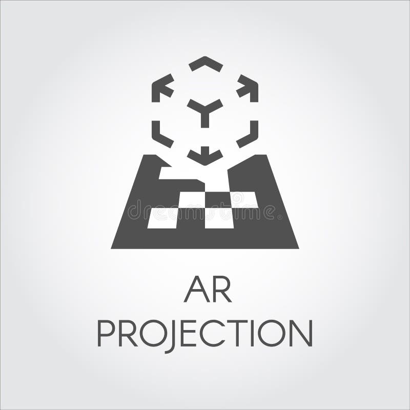 Logo of Device Virtual AR Projection. Black Flat Icon of Digital AR ...