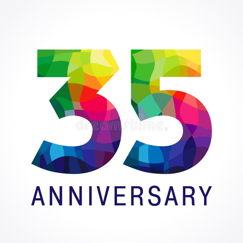 Logo Di Colore Di 35 Anniversari Illustrazione Vettoriale ...