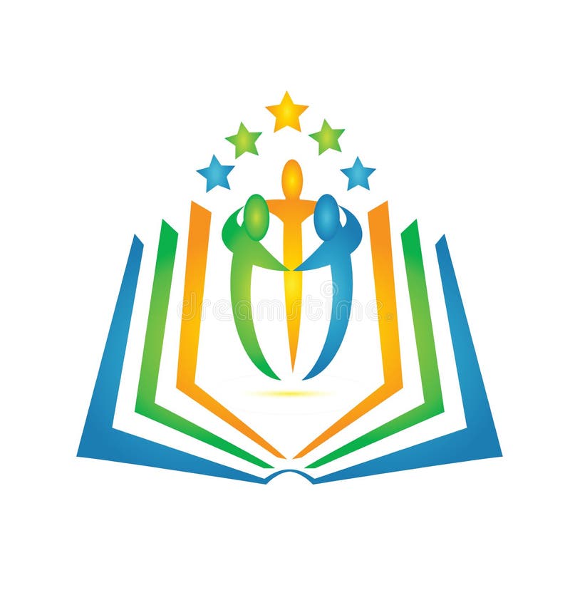 Logo Di Lavoro Di Squadra Degli Studenti E Del Libro Illustrazione ...