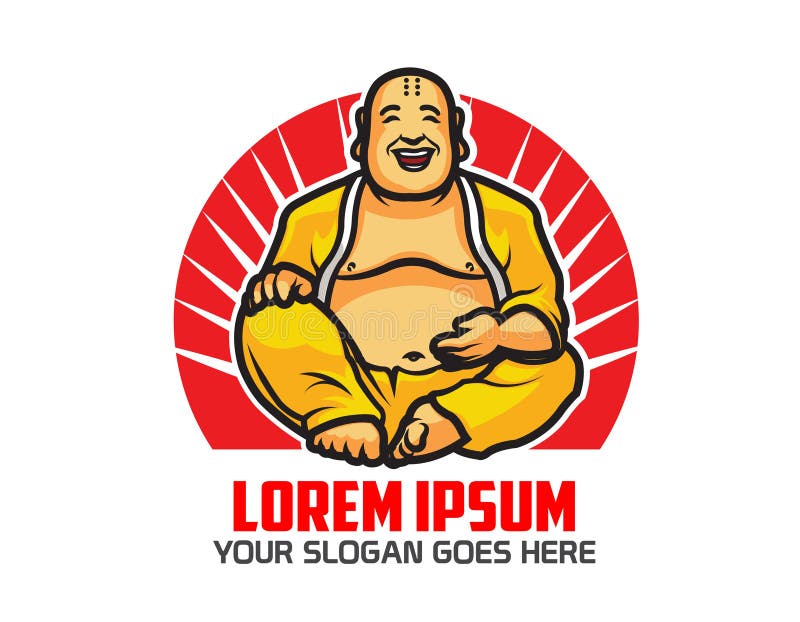 Logo di risata di Buddha illustrazione vettoriale. Illustrazione di ...