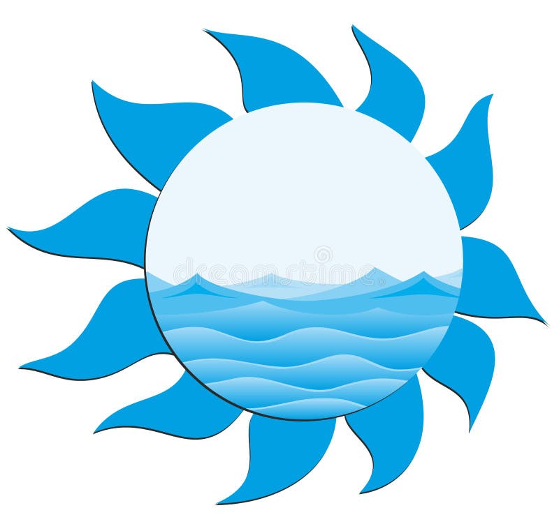 Logo di Sun e del mare illustrazione di stock. Illustrazione di vettore ...
