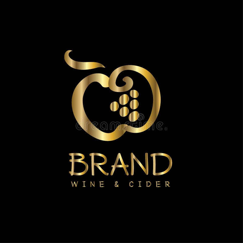 Logo Di Vettore Del Vino E Del Sidro Illustrazione Vettoriale ...